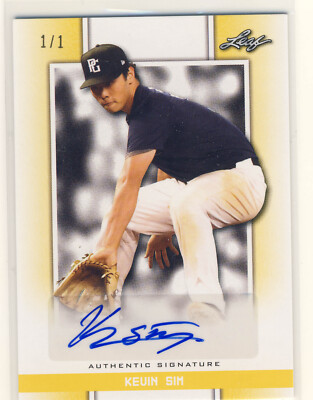 KEVIN SIM 2019 Leaf Perfect Game PG Blank Back Gold AUTO /1 SAN DIEGO 1 ...