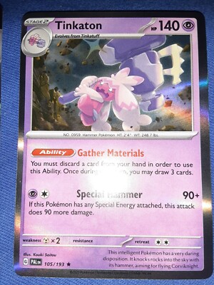 Tinkaton 105/193 Holo - Pokemon Scarlet & Violet - Paldea Evolved - NM ...