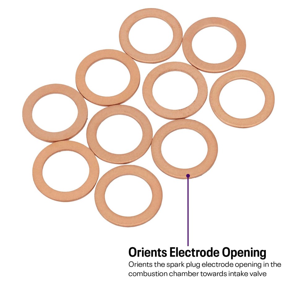 Speedway Spark Plug Indexing Washers, 14mm Flat Seat, 30 Pk, Copper ...