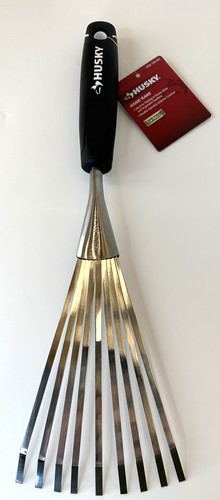 Husky 6.2 in Hand Rake Double Injection Grip Handle Stainless Steel ...
