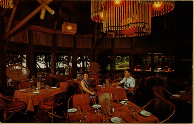 Interior View Polynesian Room Naniloa Hotel Hilo Bay Hawaii HI Postcard ...