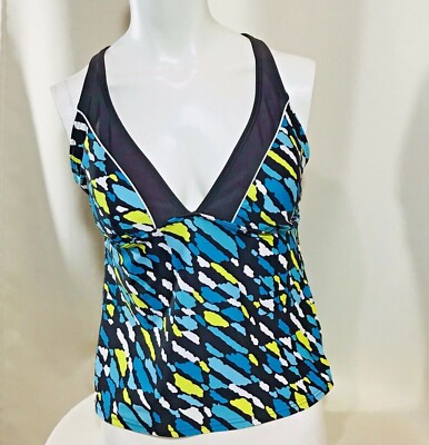 Aqua Couture Swim Top Women Size 8 Brown Turquoise Padded Bathing Suit ...