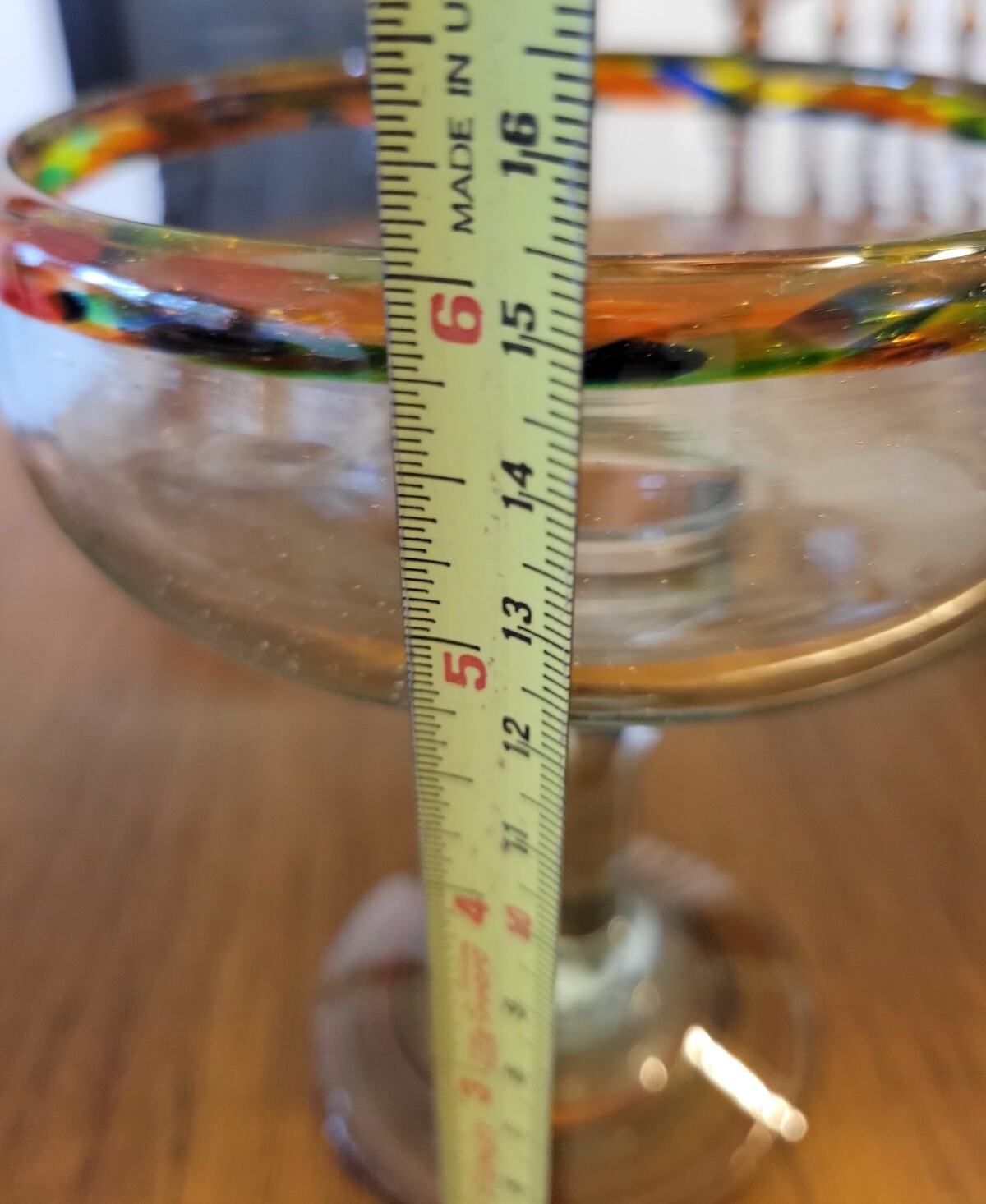 Mexican Glassware Confetti Rimmed Margarita Glasses Set Of 4 | eBay