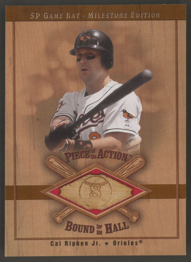 2001 SP Game Bat Milestone #B-CR Cal Ripken Jr. Bound for the Hall Bat ...