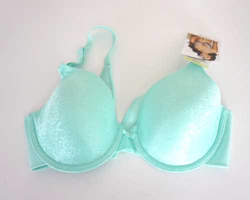 NEW Vanity Fair Padded Bra 38B Mint Green Summer Rain Lace Overlay | eBay