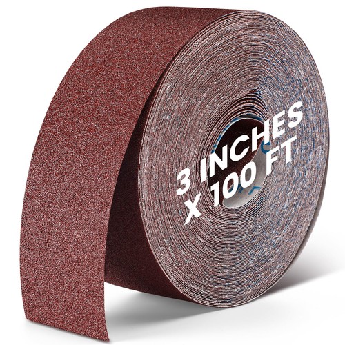 80 Grit Abrasive Sandpaper Roll 3''x100 ft Long Emery Cloth Sand Paper ...