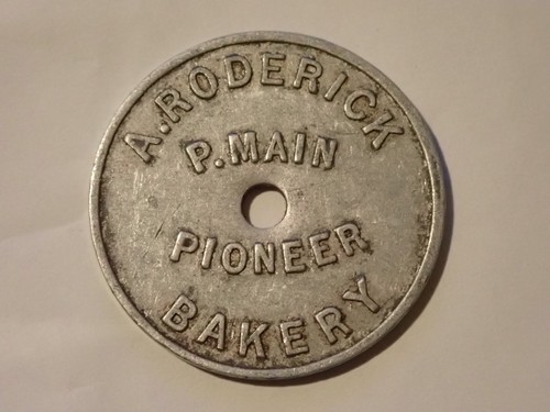 A RODERICK P MAIN PIONEER 1 LOAF BAKERY TOKEN NSW c1920s in VERY GOOD ...