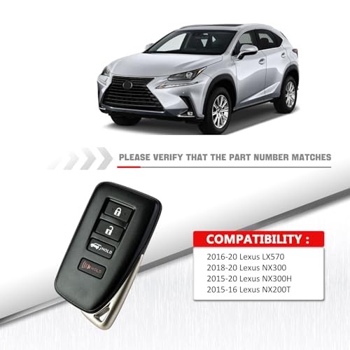 Smart Proximity Control Remote Car Key Fob Replacement for Lexus 2016 ...