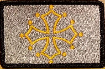 Toulouse France Flag Iron-On Patch Patch Occitan Cross Gray Version ...