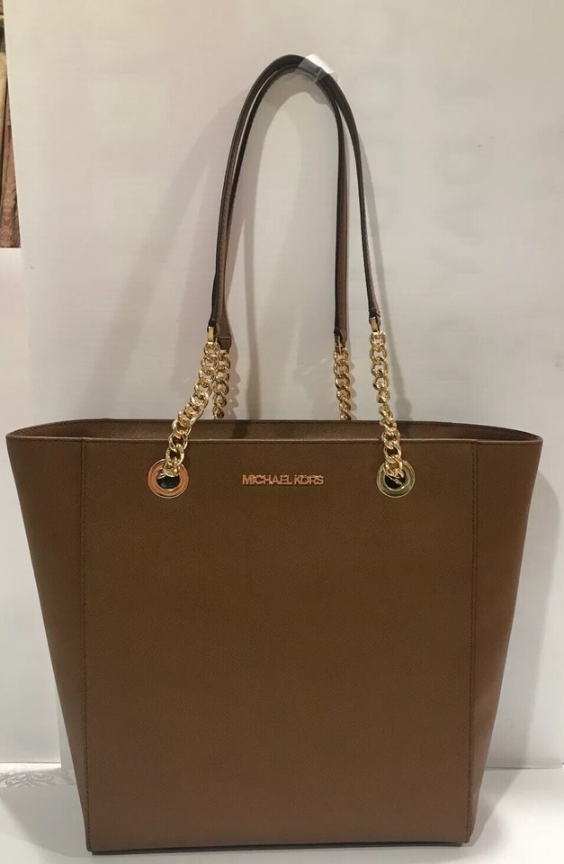 $268 MICHAEL KORS JET SET CHAIN ITEM LG NS CHAIN LEATHER TOTE LUGGAGE ...