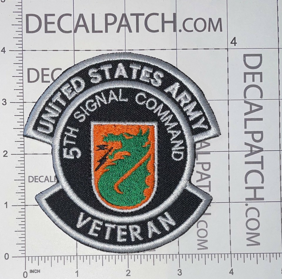 US Army 5th Signal Command Veteran Patch Hook & Iron-On Repro New B166 ...