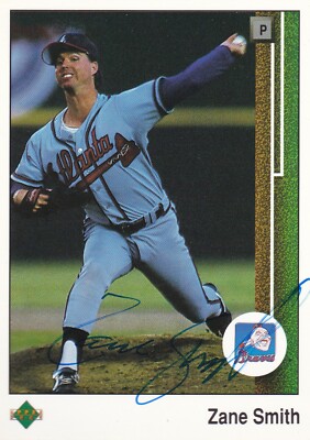 ZANE SMITH ATLANTA BRAVES SIGNED CARD BOSTON RED SOX EXPOS PITTSBURGH ...