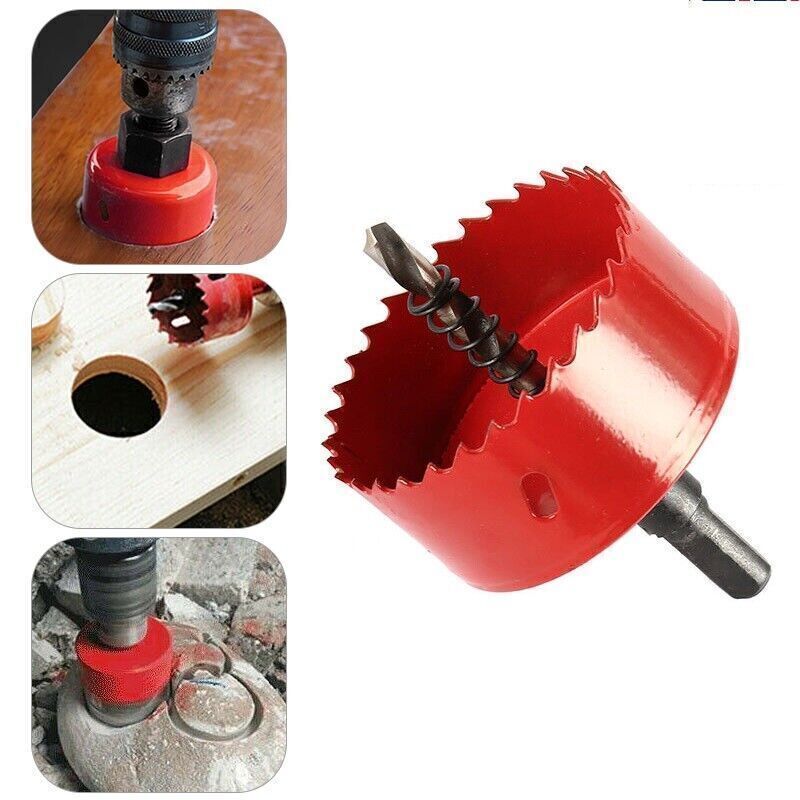 Heavy Duty 80mm Hole Saw Cutter Bit Bi-Metal Hex Shank HSS Wood Holesaw ...