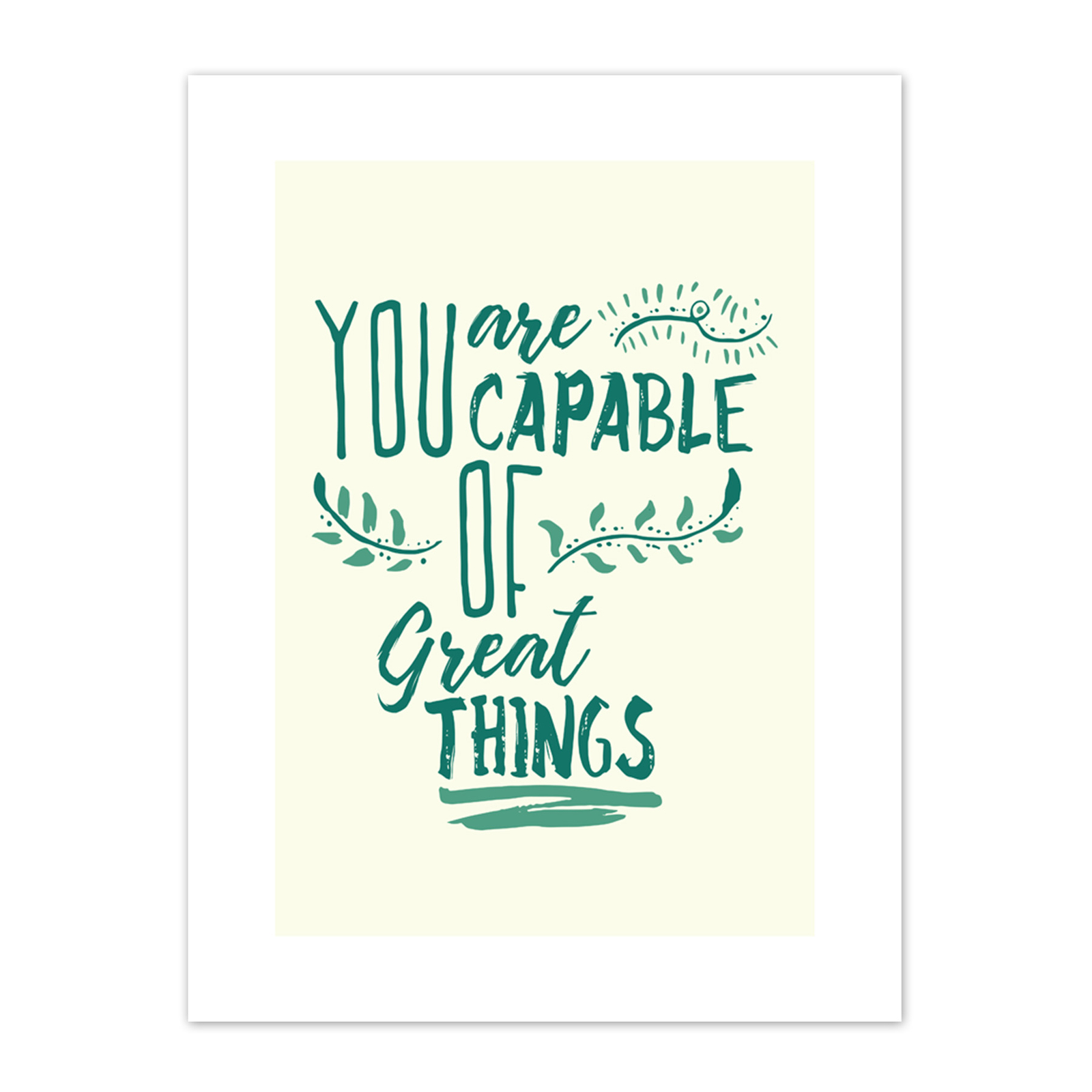 Motivational You are Capable Great Things Reverse Canvas Wall Art Print ...