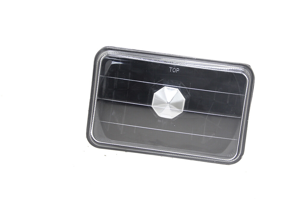 Pair 4" Inch 4x6 Clear Glass Lens Black Housing Semi Sealed Beam ...