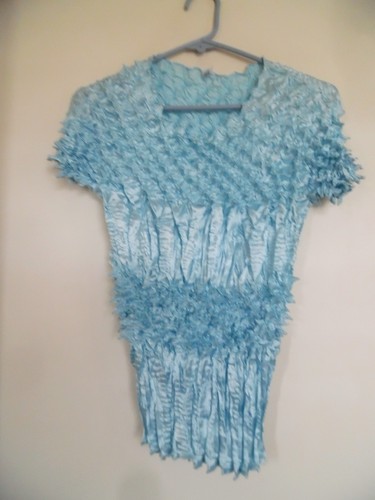FC Blue Crinkle Stretch Top One Size Fits 8 10 12 14 | eBay