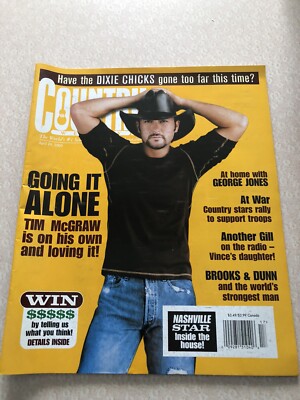 country weekly magazine april 29 2003 Tim McGraw cover | eBay