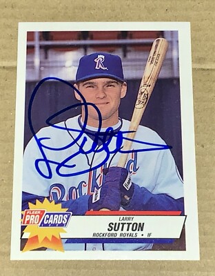 Larry Sutton SIGNED 1993 Fleer ProCards #726 Rockford Royals RC Auto ...