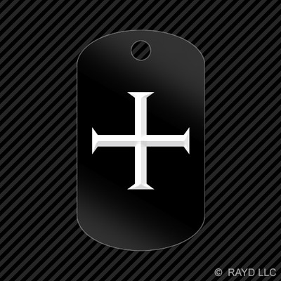 Knights Templar Keychain GI dog tag engraved many colors knight shield ...