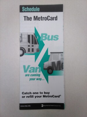 Vintage MTA New York City Transit MetroCard Bus and Van Schedule ...