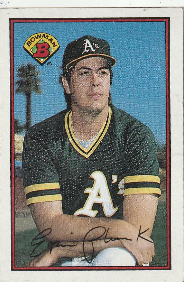 FREE SHIPPING-NRMINT-1989 Bowman Eric Plunk #191 A'S PLUS BONUS CARDS ...