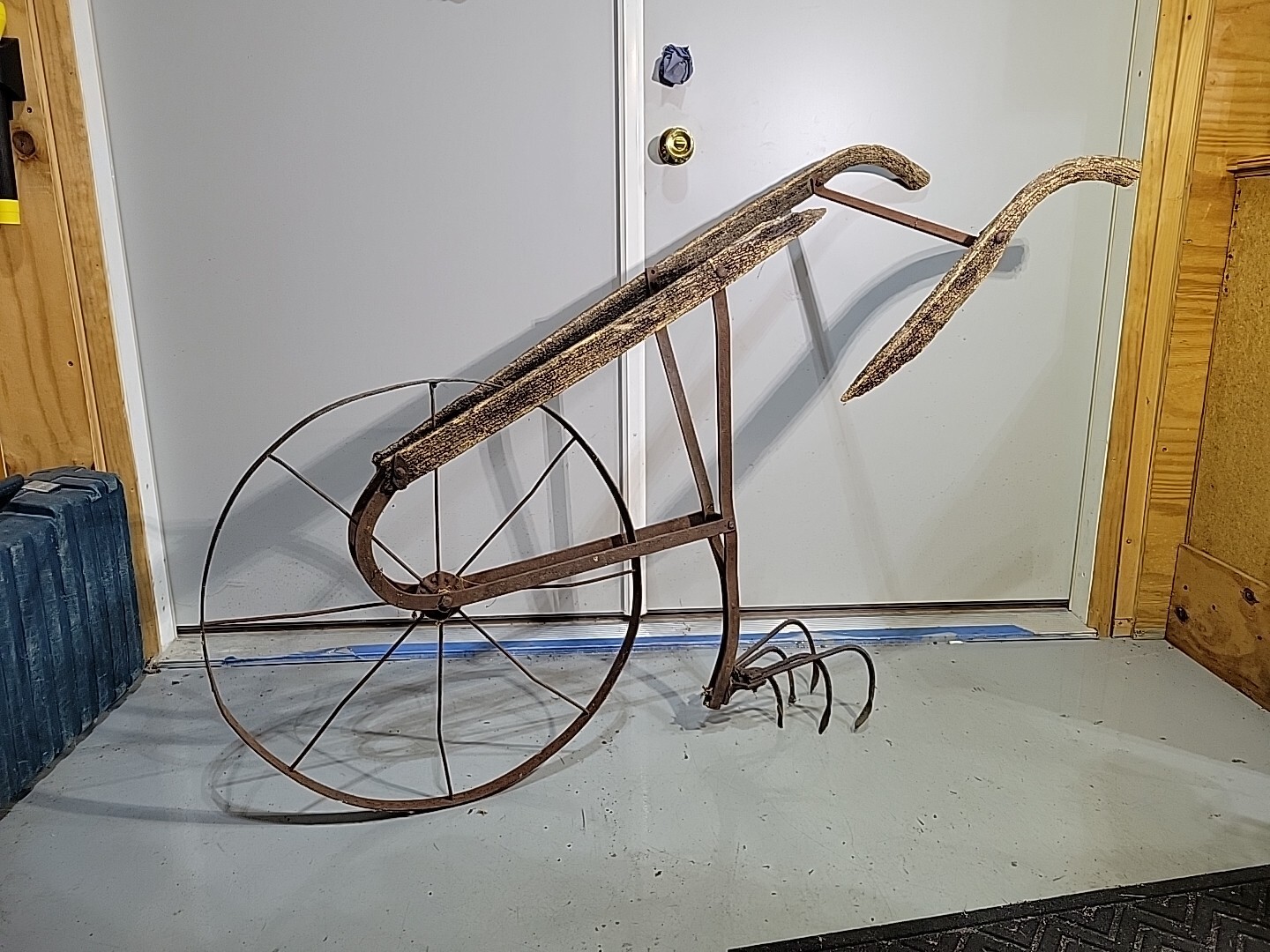 Vintage Single Wheel Cultivator Push Plow Wheeled 5 Tine Garden Hoe | eBay