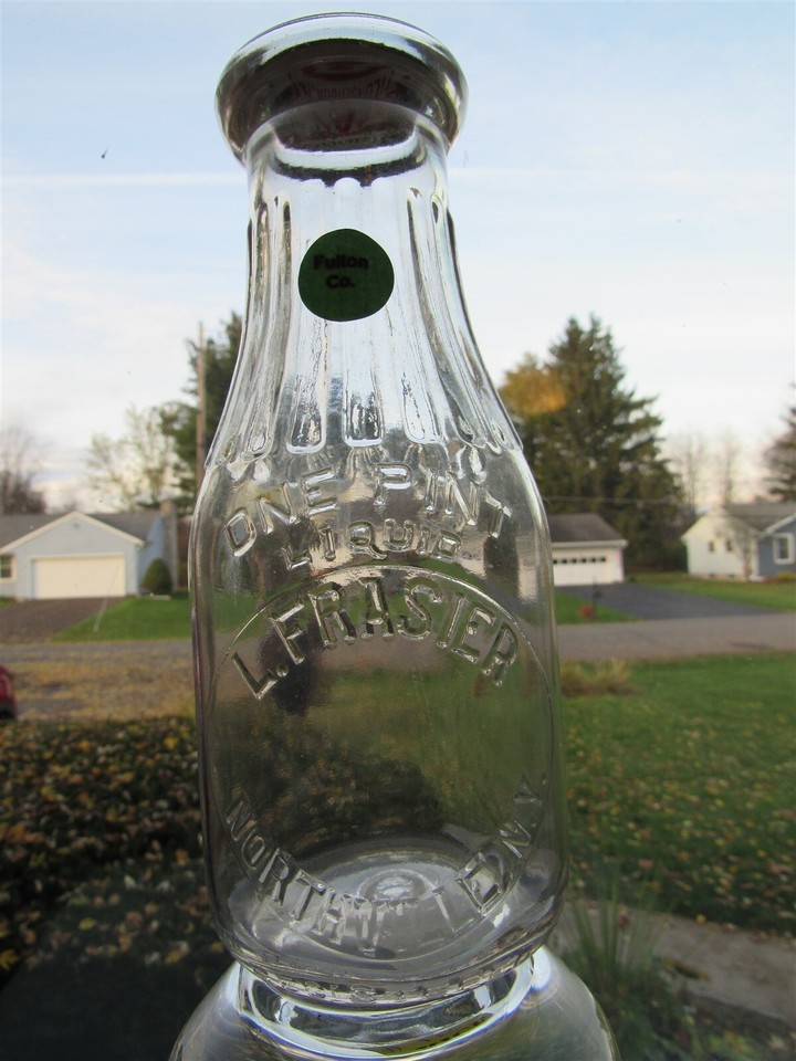 TREP Milk Bottle L Frasier Dairy Farm Northville NY FULTON COUNTY 1940 ...