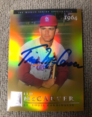 Tim McCarver Autographed / Signed 2003 Topps Tribute World Series Gold ...