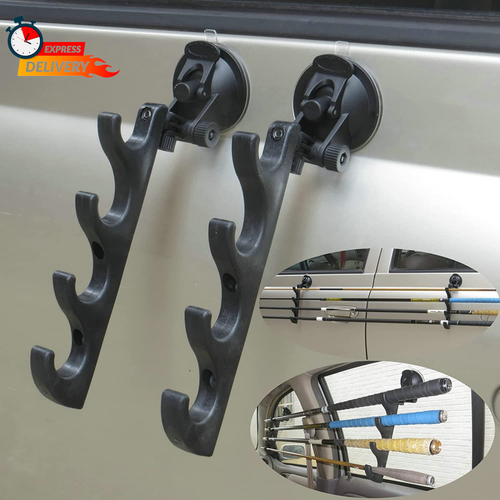 Adjustable Horizontal Fishing Rod Storage Rack Holder with Suction Cups ...