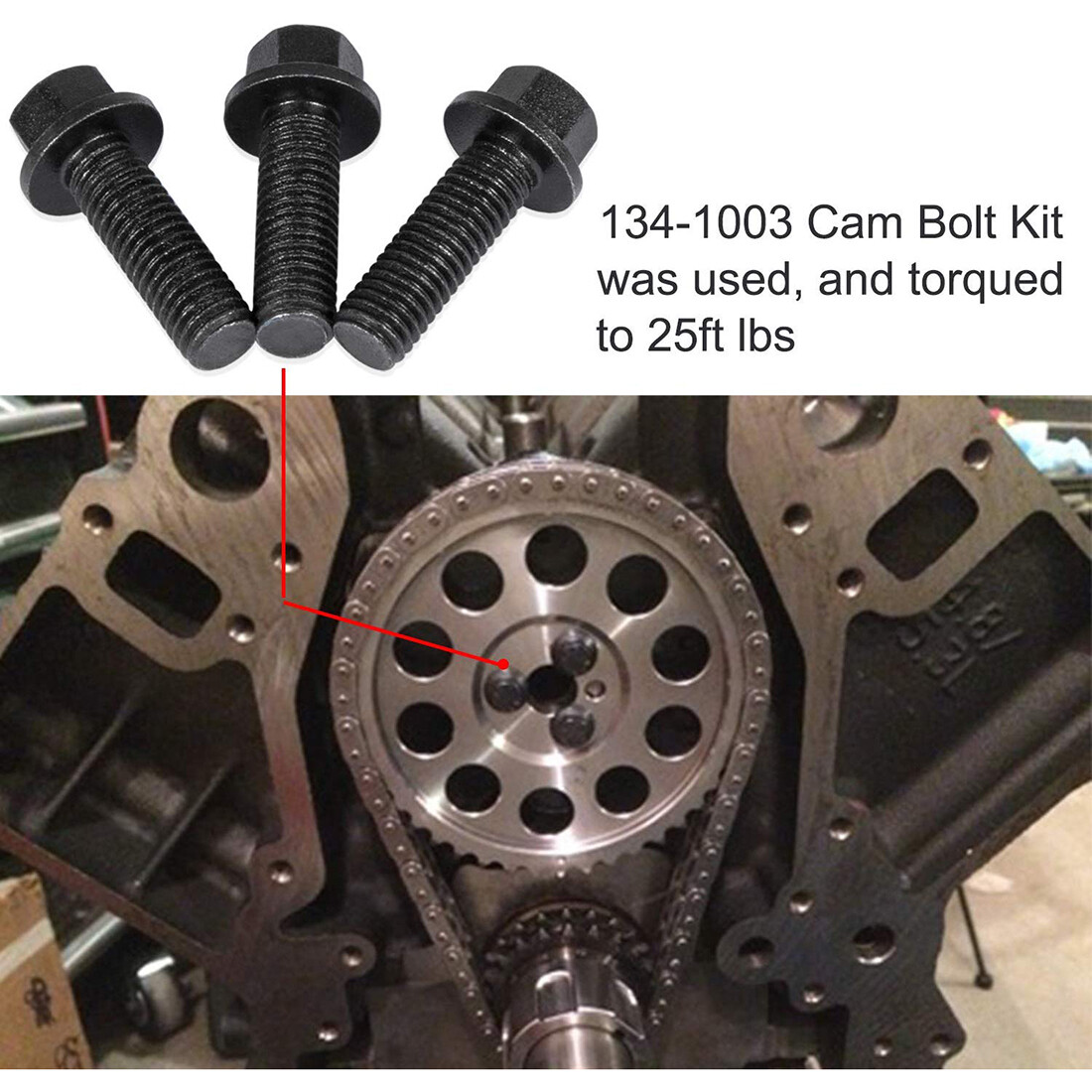 3Pcs M8 Camshaft Cam Bolt Kit 134-1003 for Chevy GEN III LS LS1 4.8 5.3 ...