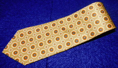 J. CREW MADE IN U.S.A. BEIGE/ORANGE/BLUE CIRCLE MOTIF TIE - TIES ...