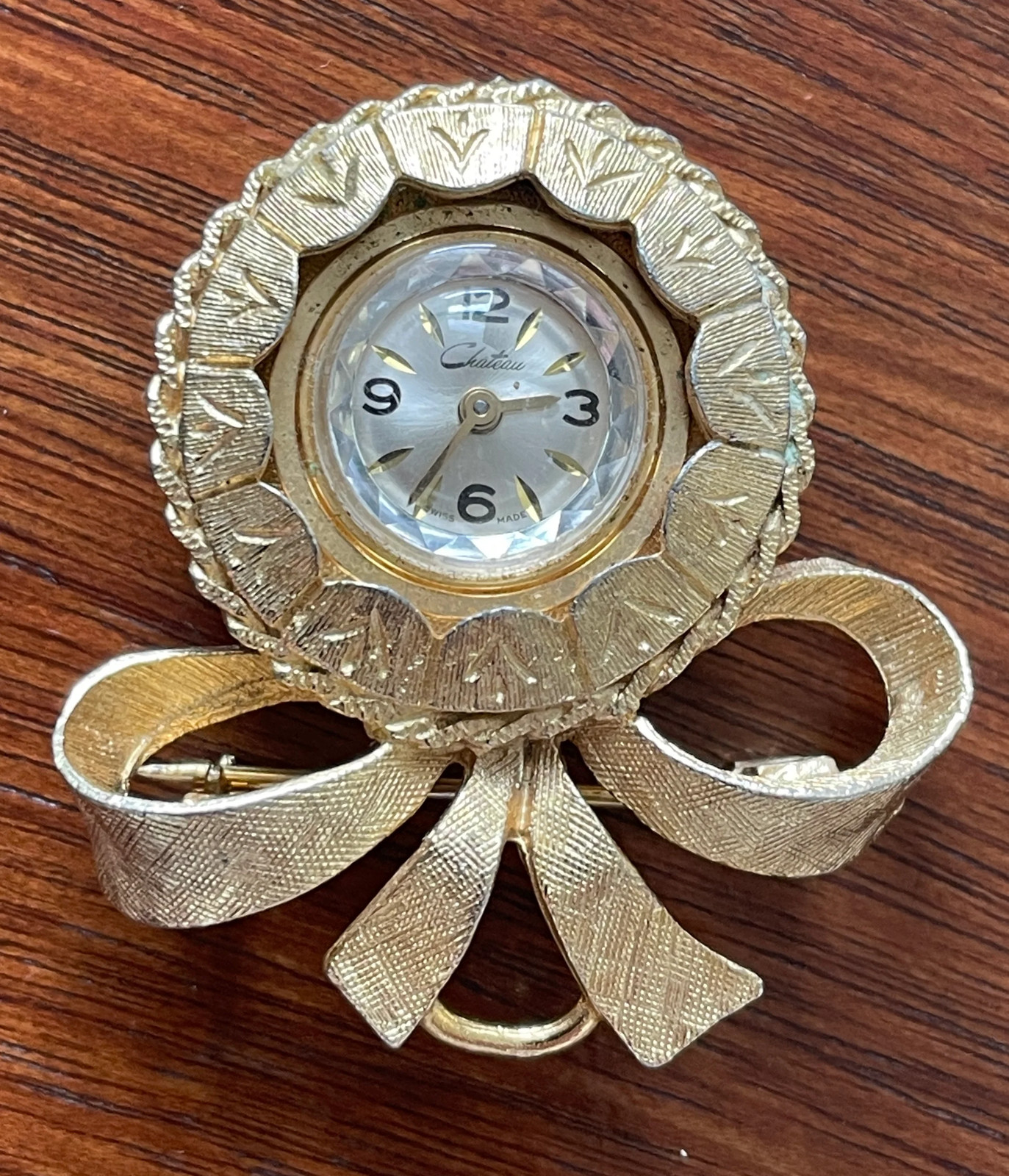 Vintage Gold Tone Chateau Lady's Watch Brooch Lapel P… - Gem