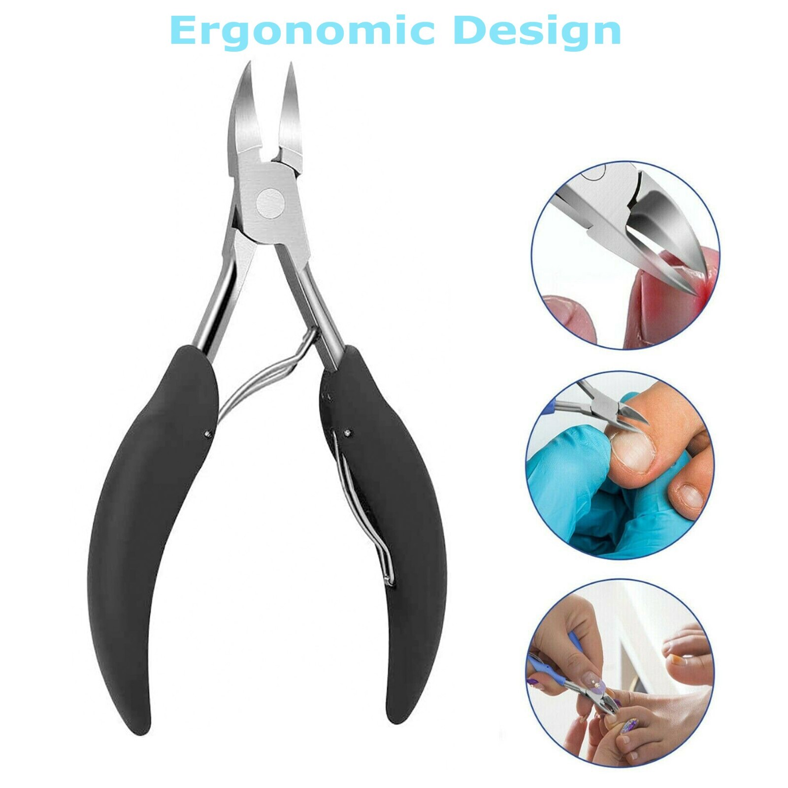 Toenail Clippers for Thick Ingrown Toe Nails Heavy Duty Precision Nail ...