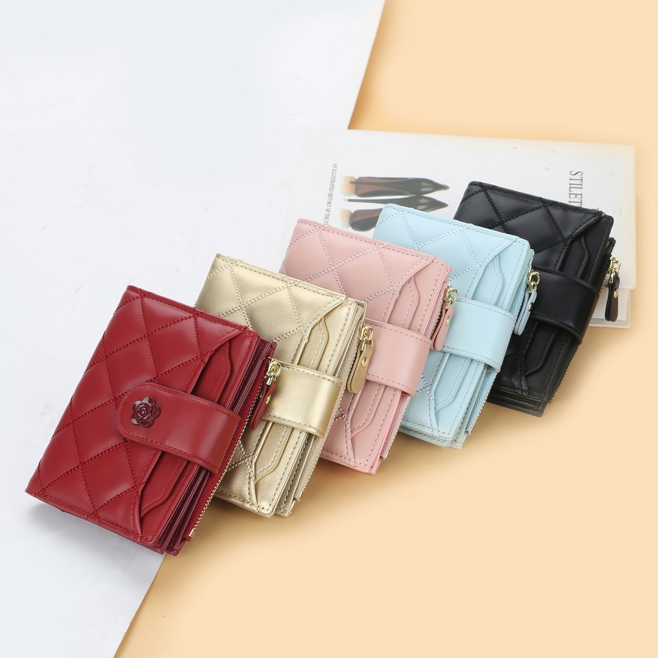 Short Women's Wallets Bifold Purse Credit Card Holder with 14 Card ...