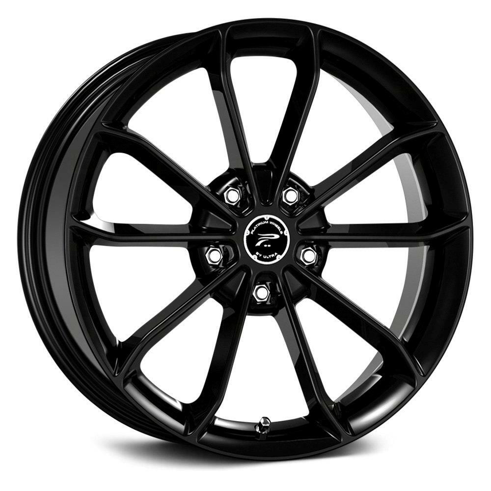 16 inch 16x7 Platinum 457BK REVELATION Gloss Black wheels rims 5x112 ...