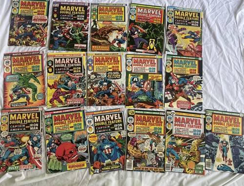 Marvel Double Feature Capt America & Iron Man Lot Of 16: #3-17, 19 1974-76 | eBay