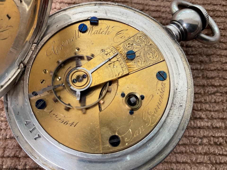 California Watch Co sn25,641 pocket watch great slv key wind Nice 7j ...