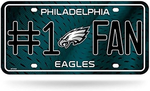 Philadelphia Eagles Metal Auto Tag License Plate, #1 Fan Design, 12x6 ...