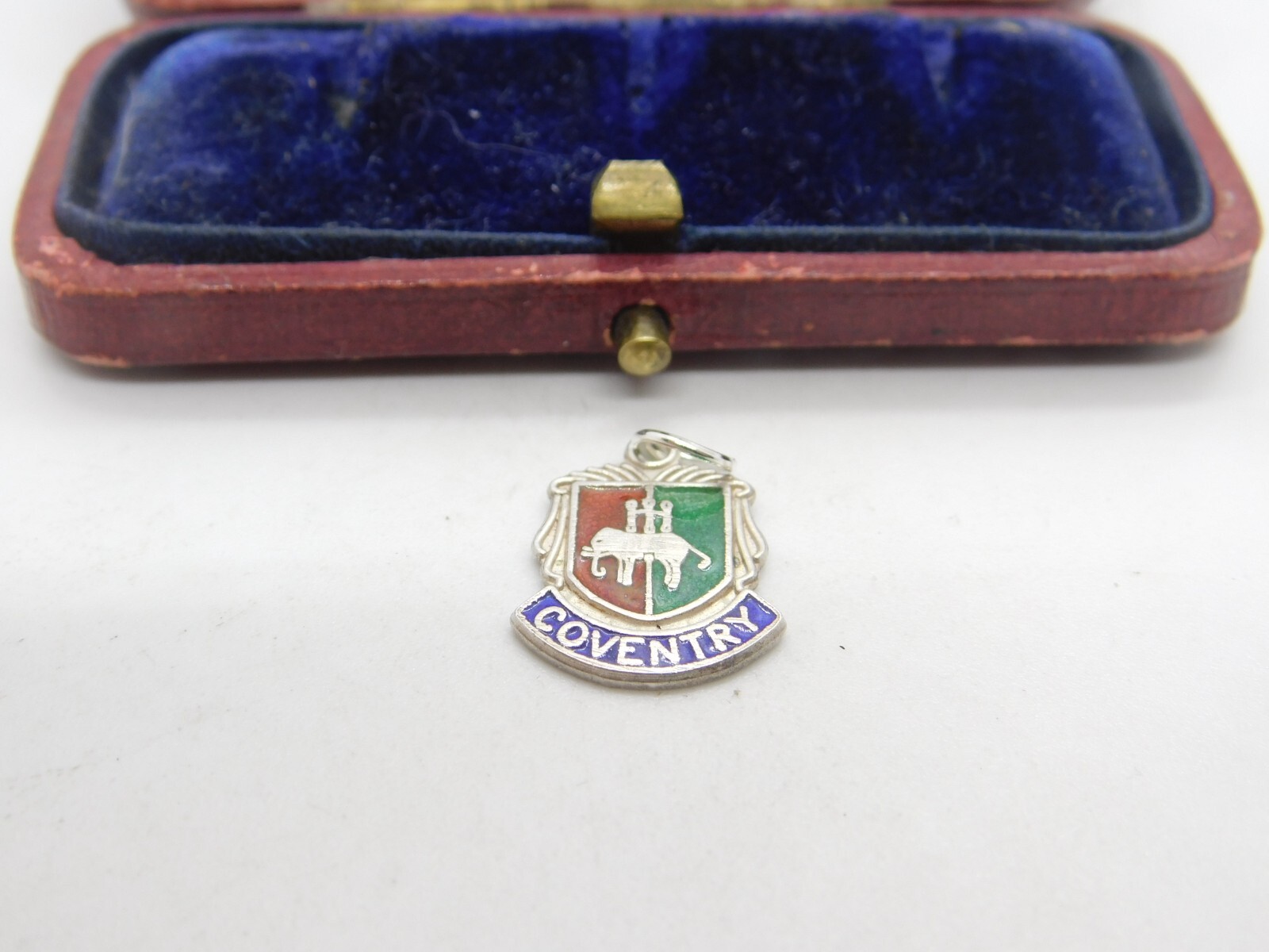 Sterling Silver & Enamel Coventry Crest Charm Pendant Vintage c1970 ...