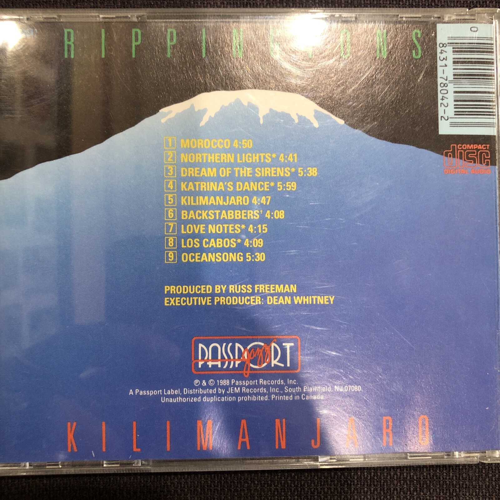 Rippingtons Featuring Russ Freeman Kilimanjaro CD PJCD 88042 1988 for ...