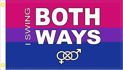 I SWING BOTH WAY BISEXUAL LGBTQ Pride Flag 100% SPUN POLYESTER 3X5FEET ...