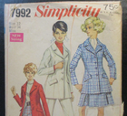 Simplicity Pattern 7992 Miss Sz 12 Bust 34 Skirt Pants Hacking Jacket ...
