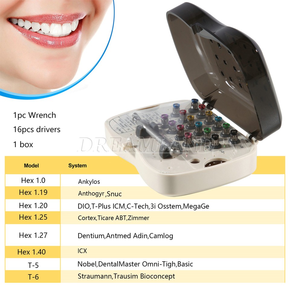 Dental Implant Screw Driver Kit Abutment Implant set of 16 Drivers | eBay