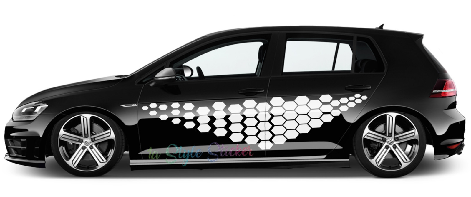 2x Auto Aufkleber Rauten Muster Netz Set Waben Muster Hexagon Kasten ...