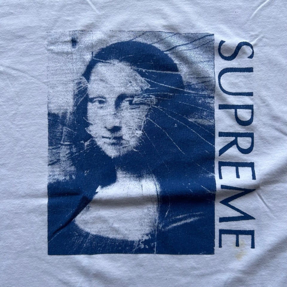 Supreme Mona Lisa Shirt Size Large White 2018 Portrait Art | eBay