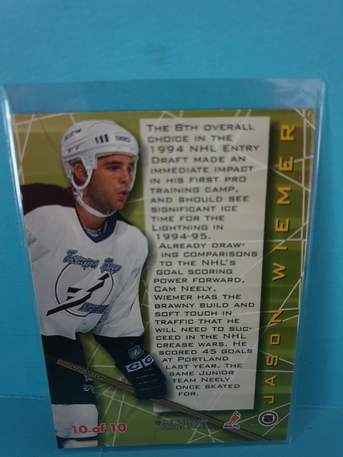 Jason Wiemer🏆1994-95 Fleer Ultra #10 Ultra Prospect NHL Hockey Card 🏆 ...