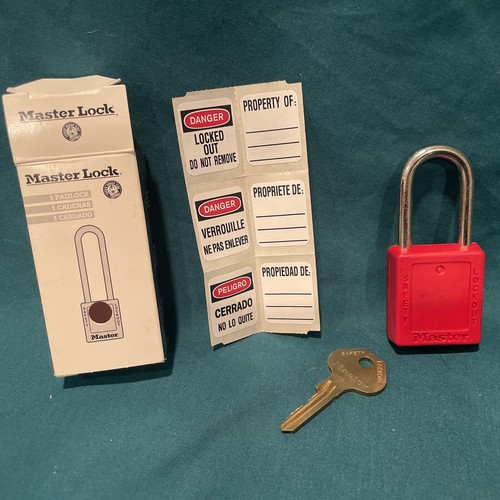 Master Lock Red Lockout Padlock Different Key Type Thermoplastic Body 1 ...