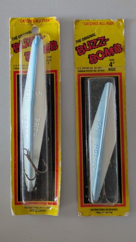Buzz Bomb Fishing Lures Tackle Gear Lot of 2 Blue Pearl 4" & 5 ...