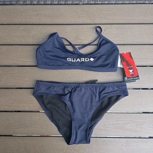 TYR Women's Navy Life Guard Ringback Workout Bikini Size XL New | eBay