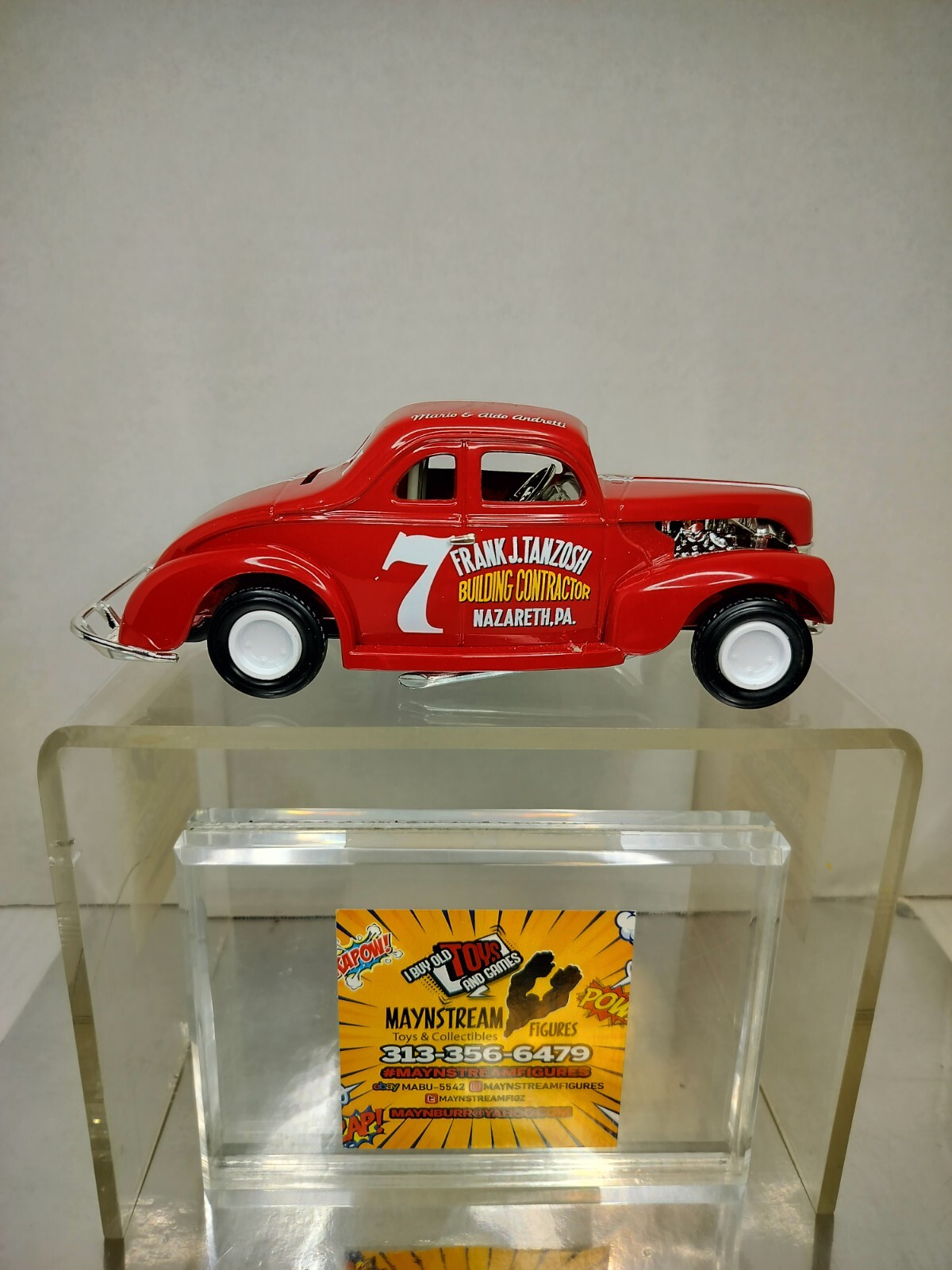 AUTOGRAPHED 1998 Ertl Nutmeg 1940 Ford MARIO ANDRETTI #7 FRANK TANZOSH ...